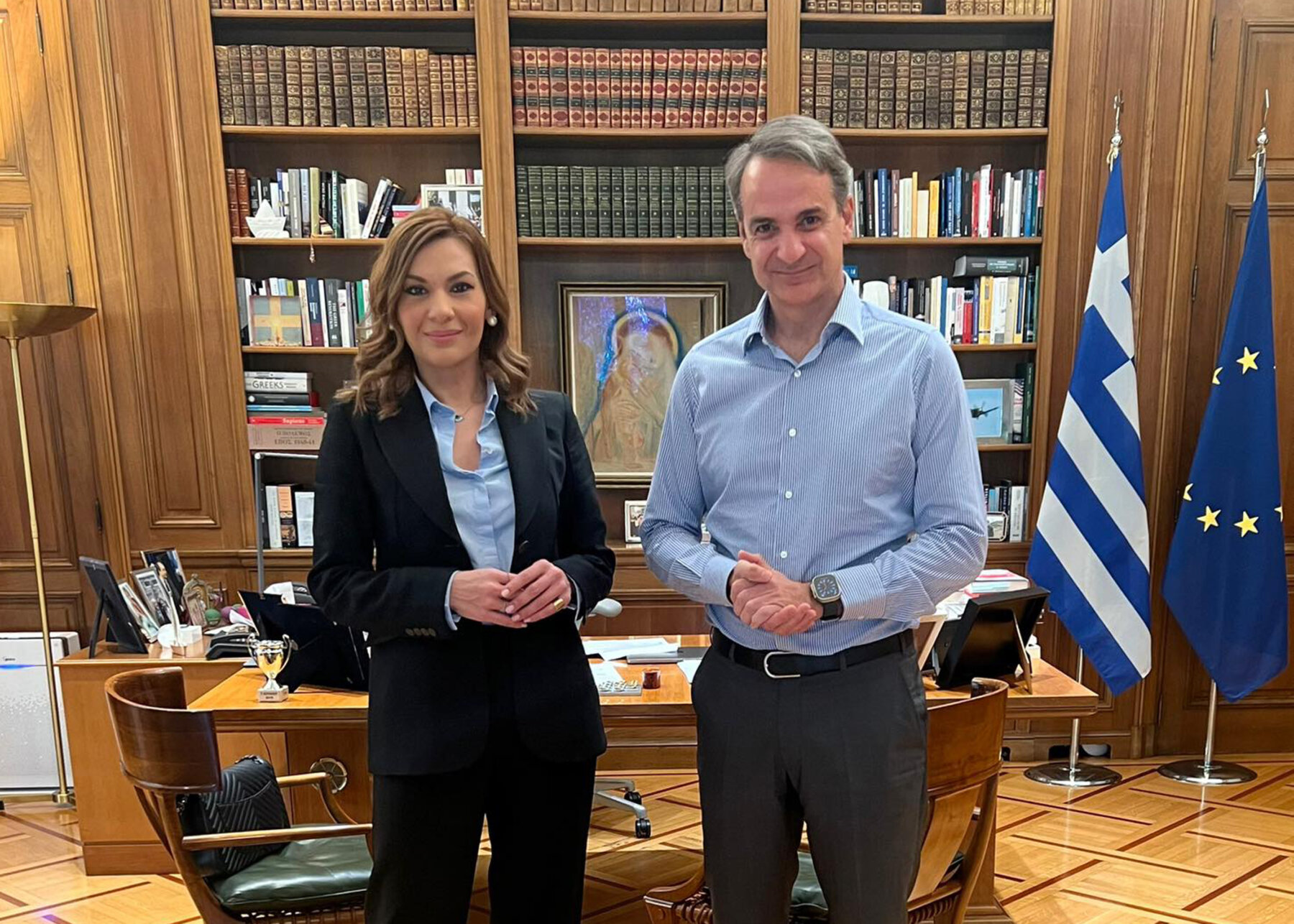Συνάντηση Μητσοτάκη - Μπίζιου στο Μέγαρο Μαξίμου - Χώρα Αγιά